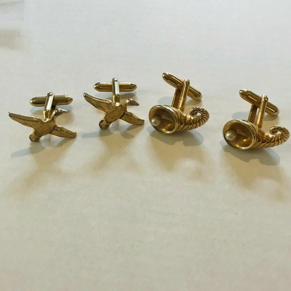 SWANK | Accessories | Vtg Swank Cufflinks Cornucopia Duck Bird Gold ...